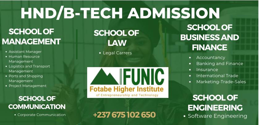 FUNIC - 2024/25 Academic Year: HND and Degree Admission Open